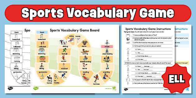 Sports Vocabulary Board Game for ELL - ESL Vocabulary Games