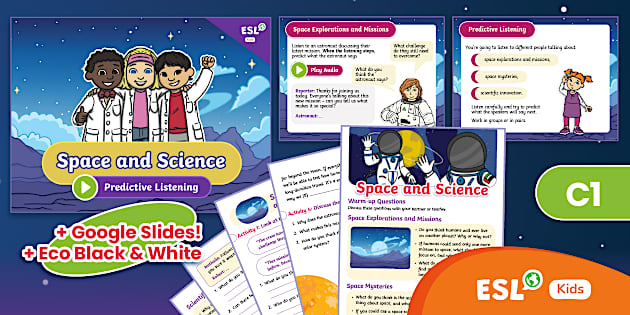 ESL Predictive Listening: Space and Science [Kids, C1]