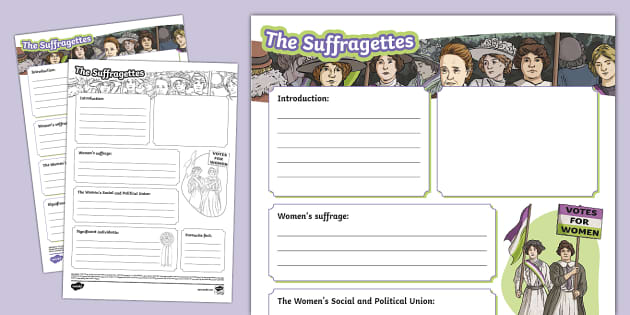 The Suffragettes Non-Chronological Report Template - Twinkl