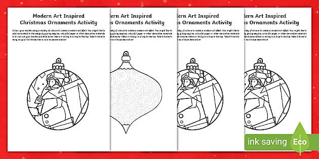 Modern Art Inspired Christmas Ornaments Activity