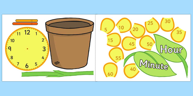 Large Flower Clock Display Cut Outs (l'insegnante ha fatto)