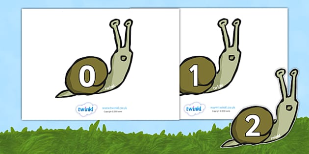 Numbers 0-20 on Snails - Twinkl