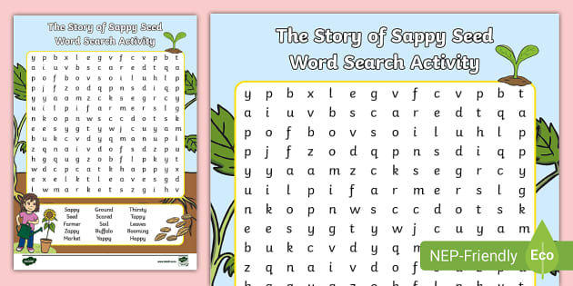 The Story of Sappy Seed Word Search (teacher made) - Twinkl