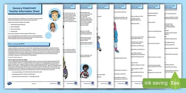 Sensory differences Teacher Information (teacher made)