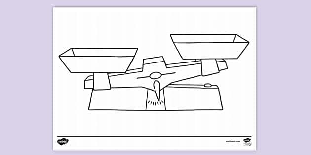 FREE! - Weighing Scales Left Side Lower Colouring Sheet - Twinkl