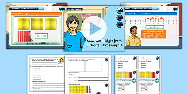 👉 White Rose Maths Compatible Y3 Subtract 1-Digit from 3-Digit