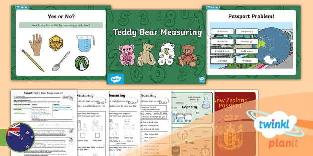 Level 1 Measurement: Teddy Bear Measuring Lesson 1 - Twinkl