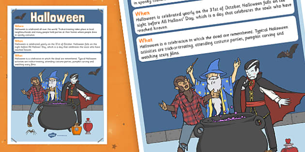 Halloween Where When What Poster (teacher made) - Twinkl
