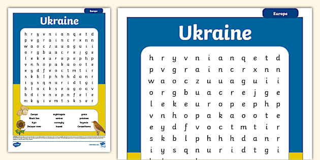 KS1 Ukraine Word Search - Twinkl