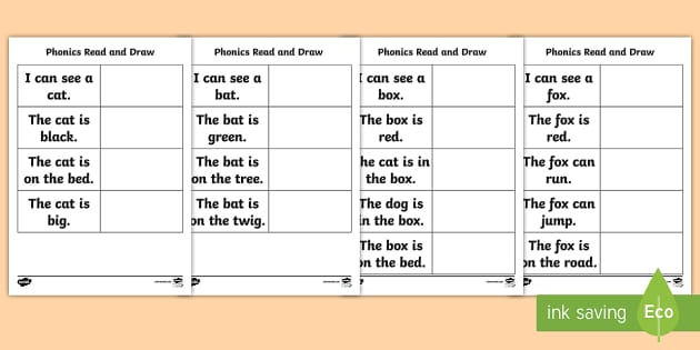 Phonics Read and Draw Worksheet / Activity Sheet - Phonics, CVC