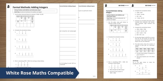 👉 Formal Methods: Adding Integers (teacher made) - Twinkl