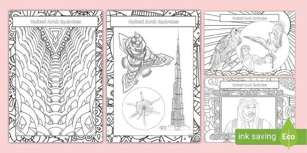 Colouring Sheets - 30 Facts about the UAE (teacher made)