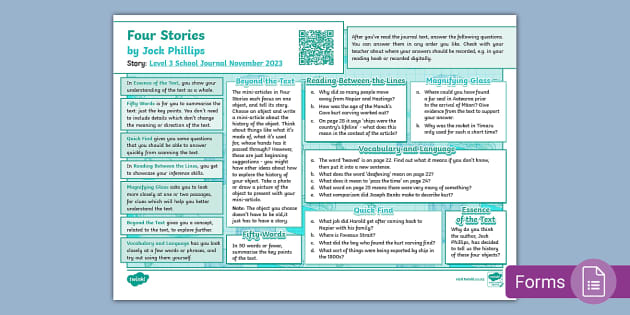 Level 3 November 2023 School Journal: Four Stories - Twinkl