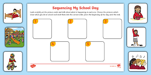 Sequencing My School Day Resource Pack (teacher made)