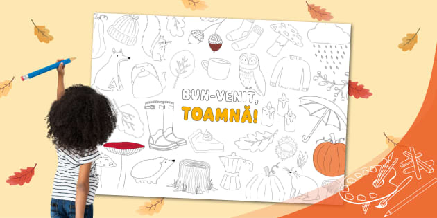 Bun-venit, toamnă! – desen de colorat | Twinkl România