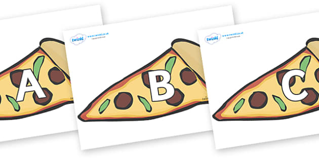 A-Z Alphabet on Pizza Slices (teacher made) - Twinkl