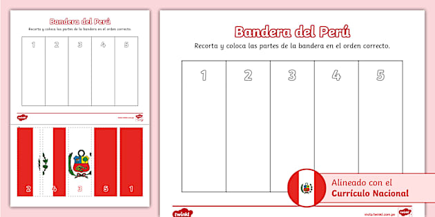 Actividad para recortar: Bandera del Perú | Twinkl - Twinkl