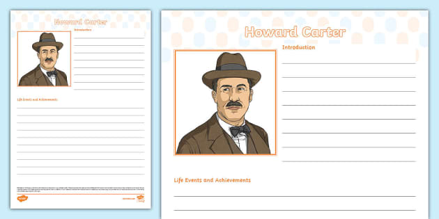 Howard Carter Biography Template (Hecho por educadores)