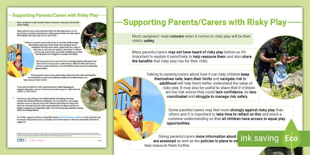 Supporting Parents/Carers with Risky Play - CPD - Twinkl
