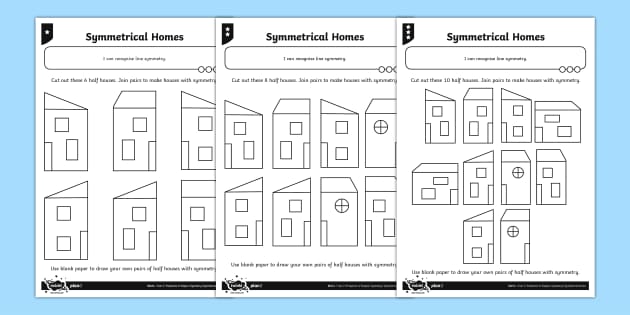 PlanIt Maths Y2 Properties of Shapes Symmetrical Homes Home Learning Tasks