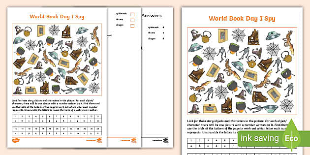 FREE! - KS2 World Book Day I Spy (teacher made)