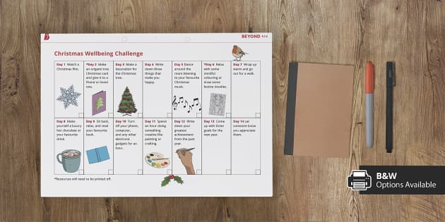 Christmas Wellbeing Challenge (teacher made)