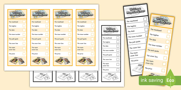 Magazine Cover Bookmark Checklist (professor feito) - Twinkl