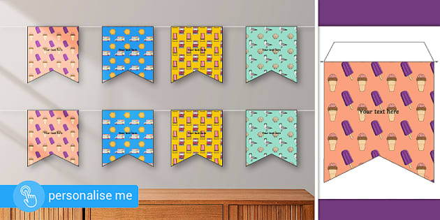 Editable Seaside Bunting | Twinkl Party (teacher made)