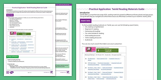Teaching English Reading: Practical Application: Twinkl Reading Resources