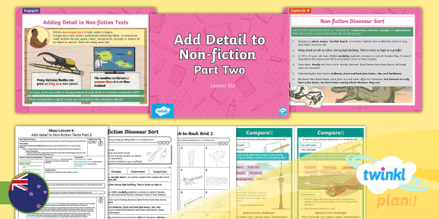 Level 3 Writing Ideas: Add Detail to Non-fiction Text Part 2