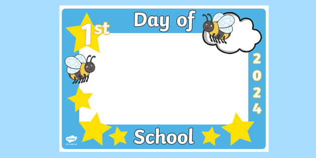 Editable First Day of School Photo Booth Frame Cut-Outs