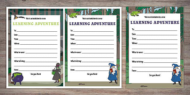 Wizards and Witches Learning Adventure Invitation - Twinkl