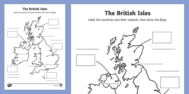 The British Isles Labelling Worksheet (teacher made)