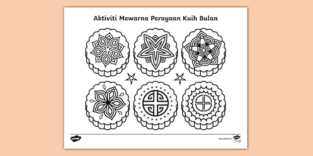 Aktiviti Mewarna Perayaan Kuih Bulan (teacher made) - Twinkl