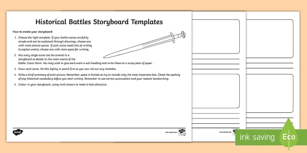 KS2 Historical Battle Storyboard Template - Twinkl