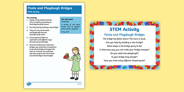 Pasta and Playdough Bridges STEM Activity and Prompt Card Pack
