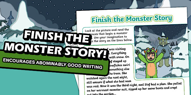 Foundation Phase - Finish the Monster Story - Worksheet