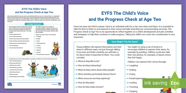 EYFS The Child s Voice And The Progress Check At Age Two EYFS The Child s Voice And The Progress Check At Age Two