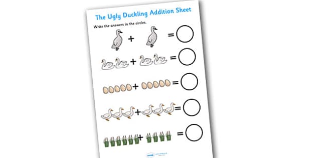 FREE! - The Ugly Duckling Addition Sheet - Twinkl