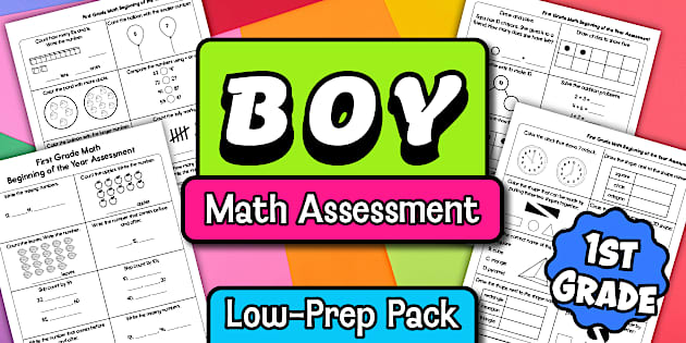 First Grade Beginning of the Year Math Assessment - Twinkl