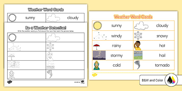 Weather Read and Write the Room Worksheet - Twinkl