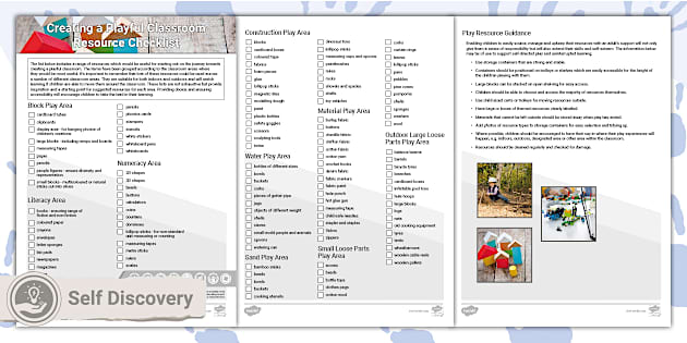 Creating a Playful Classroom - Resource List - Twinkl