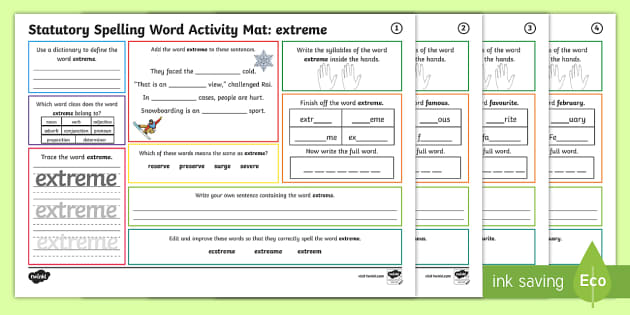 Year 3 And 4 Statutory Spelling Words Activity Mat Pack 8 year-3-and-4-statutory-spelling-words-activity-mat-pack-8