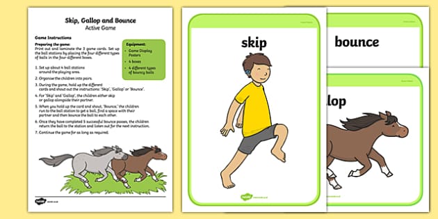 Skip, Gallop and Bounce Active Game