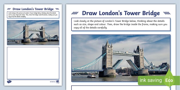 Draw London's Tower Bridge Art Activity (teacher made)