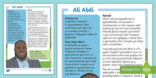 Ffeil Ffeithiau Ali Abdi (teacher made) - Twinkl