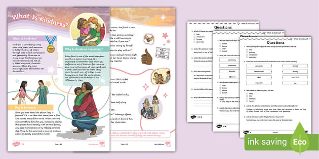 LKS2 What Is Kindness? Differentiated Comprehension Activity
