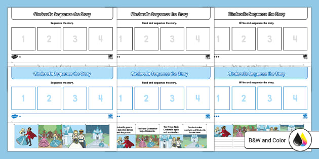Kindergarten Cinderella Sequence the Story Worksheets