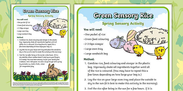 Green Sensory Rice: Spring Sensory Activity (teacher made)