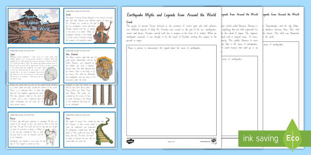 Earthquake Myths and Legends from Around the World Fact Cards